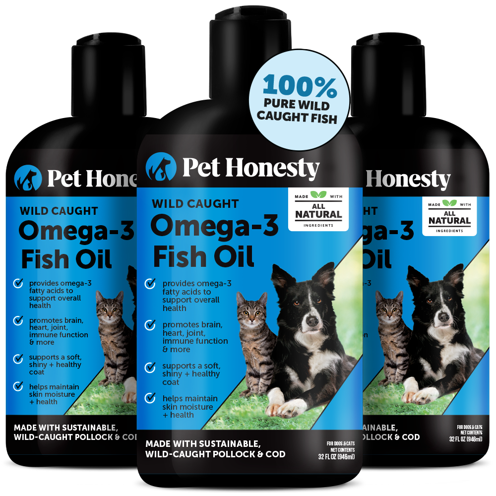 Omega-3 Fish Oil for Dogs and Cats (3 Pack - 96 Ounces) | Pet Honesty