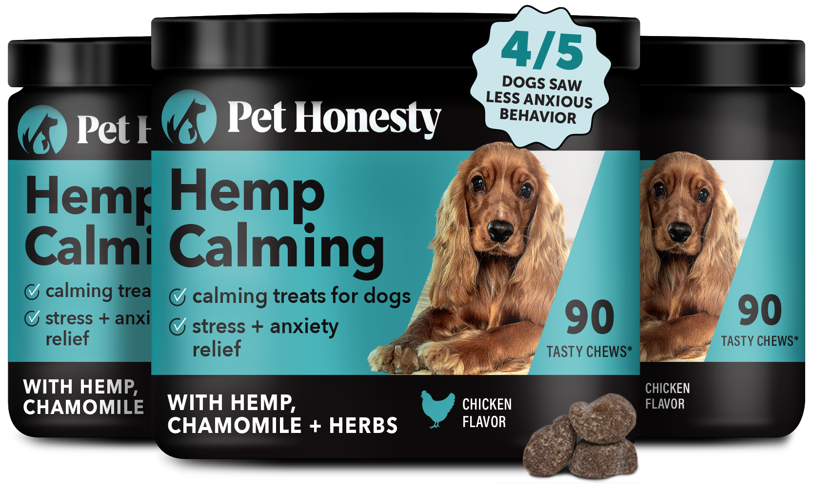 Chicken Flavor Hemp Calming Chews for Dogs (3 Pack) | Pet Honesty