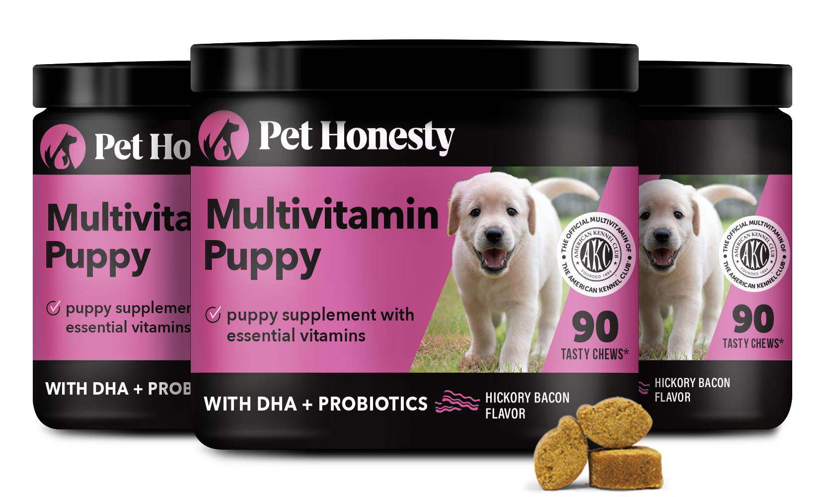 Bacon Flavor Multivitamin Chews for Puppies (3 Pack) | Pet Honesty